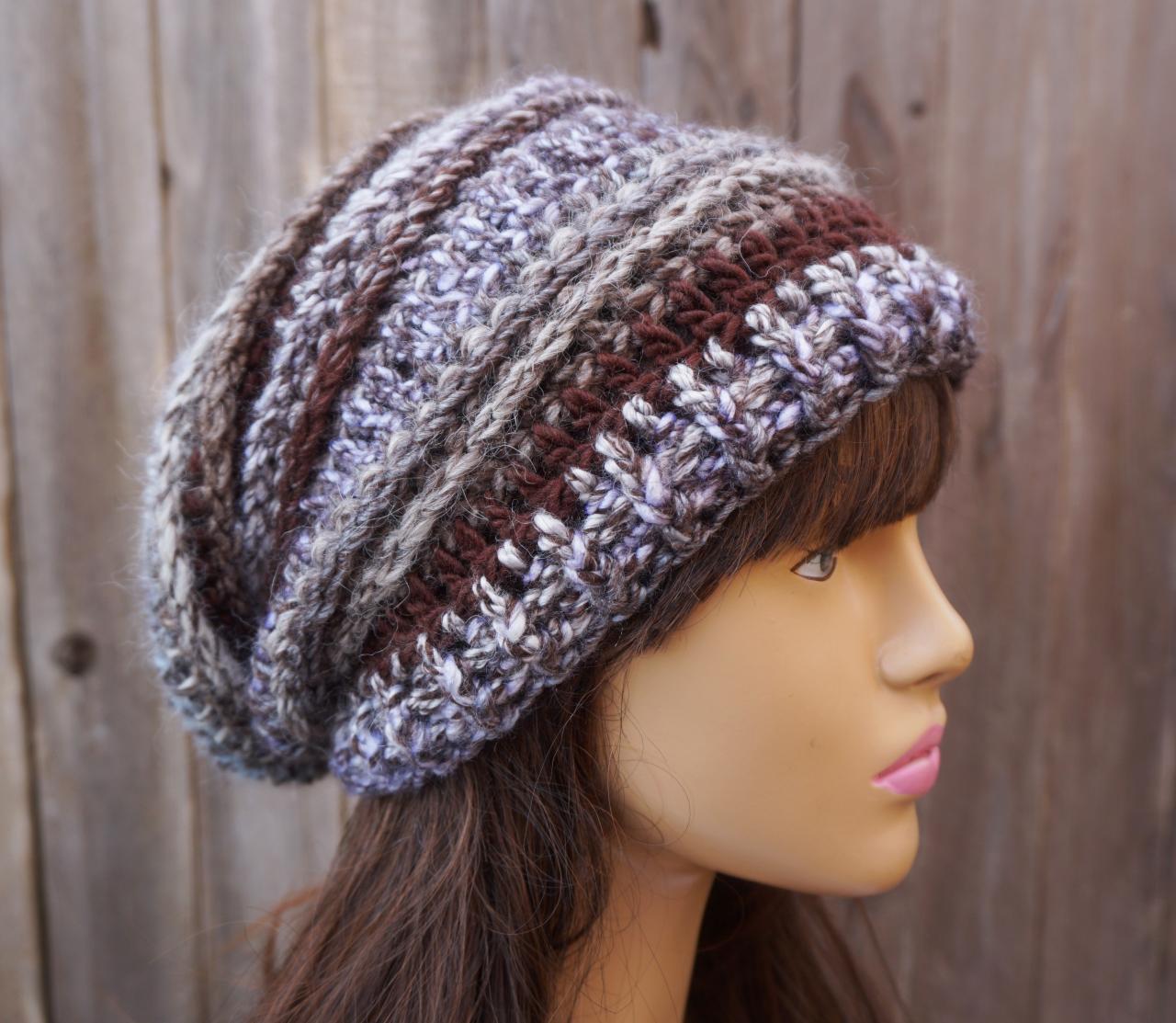 Crochet Hat - Slouchy Hat -multicolored - Winter Accessories Autumn ...