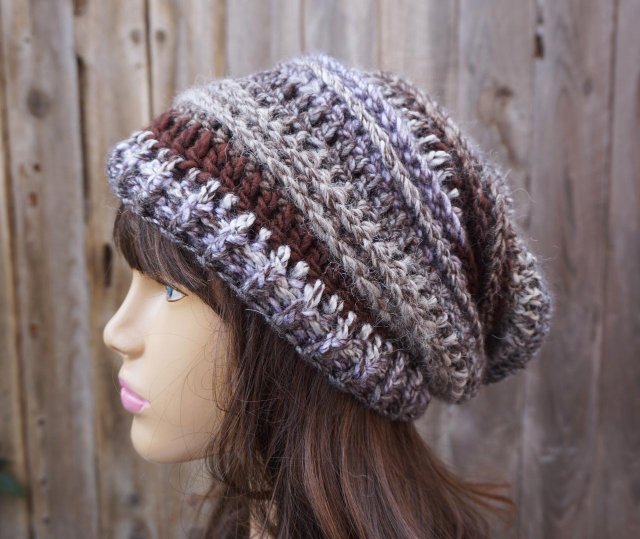 Crochet Hat - Slouchy Hat -multicolored - Winter Accessories Autumn ...